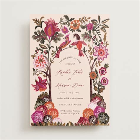 Floral Wedding Invitations With Botanical Elements Minted
