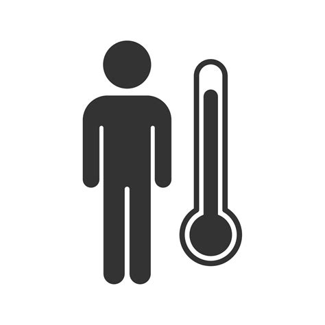 Vector Illustration Of Human Body Temperature Icon In Dark Color And