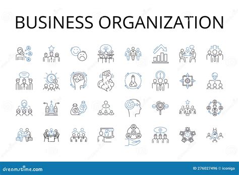 Business Organization Line Icons Collection Company Entity Corporate