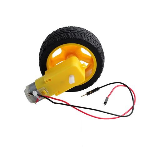 Sets DC Gearbox Motor TT Motor RPM With Tire Wheel DC V For Arduino Smart Car Male
