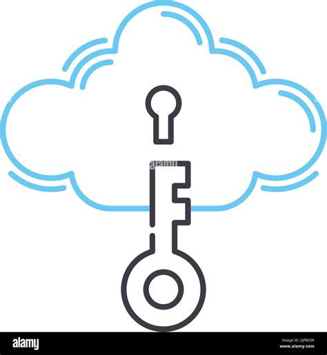 Key Access Line Icon Outline Symbol Vector Illustration Concept Sign