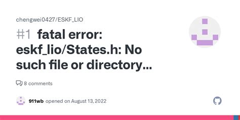 fatal error eskf lio states h no such file or directory include