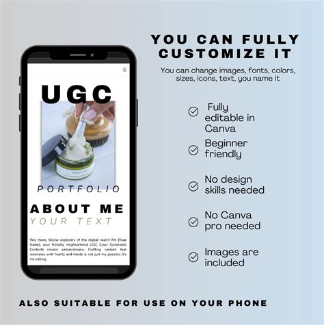UGC Portfolio Website Template Ugc Portfolio Template Ugc Canvas Template Ugc Website