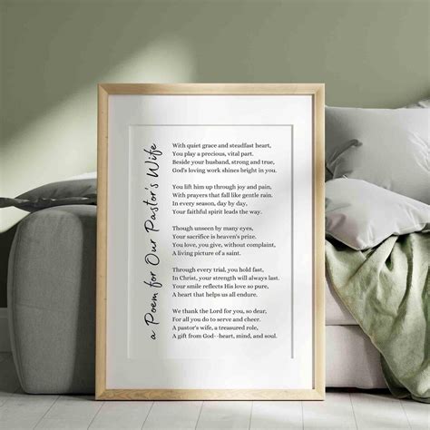 Pastors Wife Appreciation Poem Pastors Wife T Poetry Wall Art Print Pastors Wife