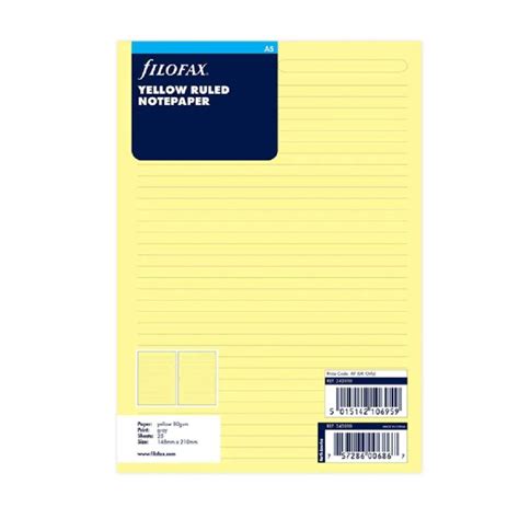 Filofax Refill A5 Paper Ruled Yellow Beste