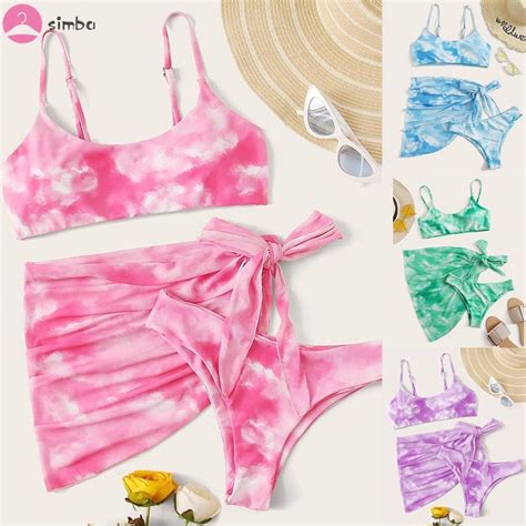 Simba Ph Simba Ph Womens Bikini Print Set Swimsuit Three Piece Filled