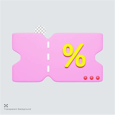Coupon Discount Basic Pink Color 3d Rendering Illustration Premium Psd