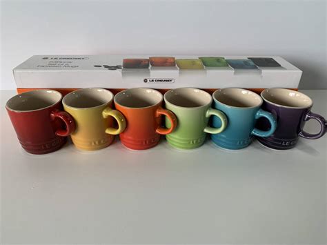 ⑤y150 Le Creuset ル クルーゼ 食器 コップ マグカップ Rainbow Set Of 6 Espresso Mugs