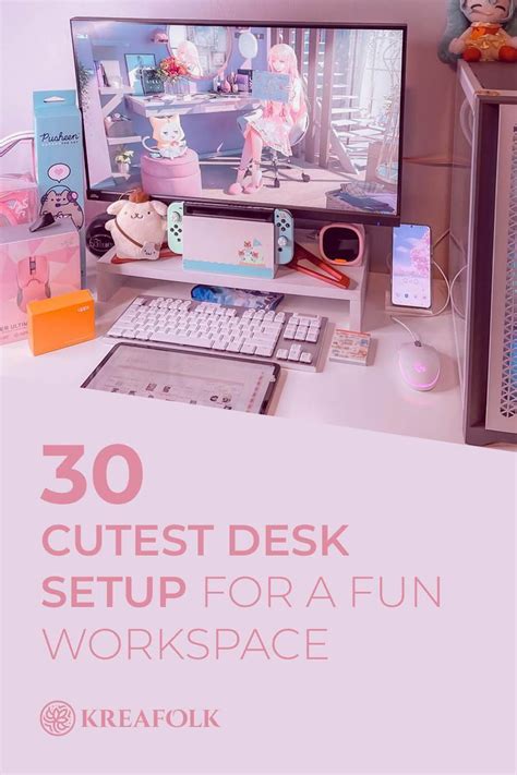 30 Cutest Desk Setups For A Fun Workspace Desk Setup Cute Desk Work Space