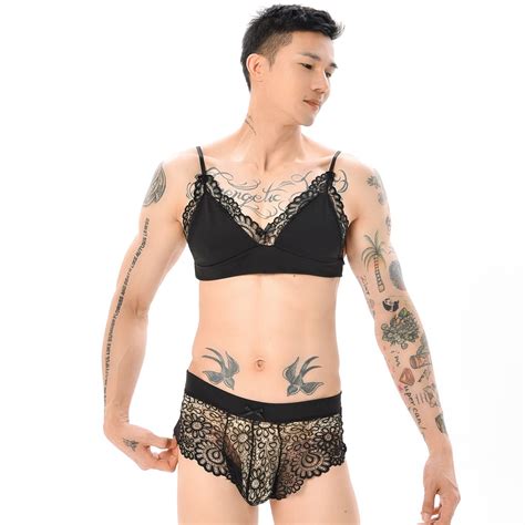Mens Pure Black Lace Panties Euphoria Adult