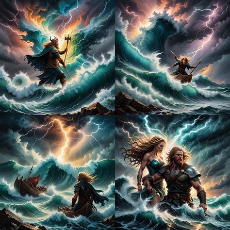 Viking Storm God And Siren Queen In Epic Graffiti Ai Art
