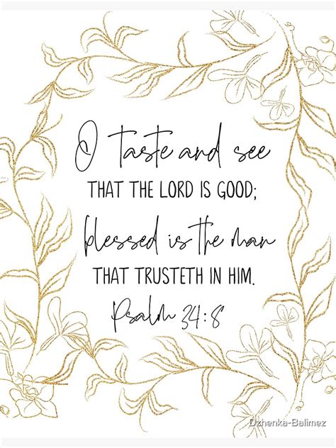 Taste And See That The Lord Is Good Psalm 348 Scripture Art Bible