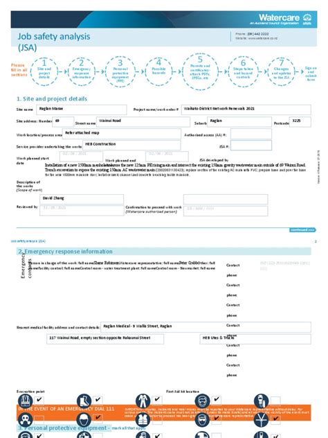 Job Safety Analysis Manhole Installation Pdf Personal Protective