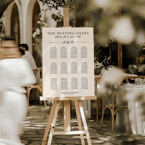 Seashell Beach Wedding Seating Chart Template Coastal Ocean Reception Seating Plan Canva