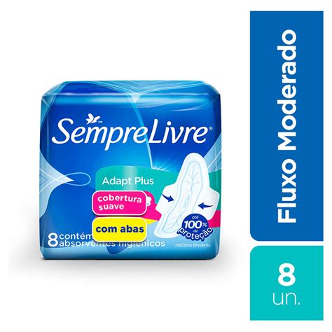 Absorvente Com Abas Suave Sempre Livre Adapt Plus Pacote 8 Unidades