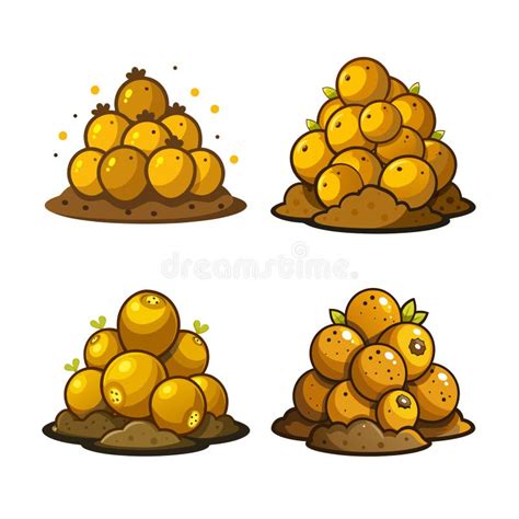 Cute Stack Of Mandarin Oranges Or Similar Fruit Stock Vector Illustration Of Brown Diet