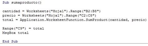 Función Worksheetfunctionsumproduct Excel Avanzado