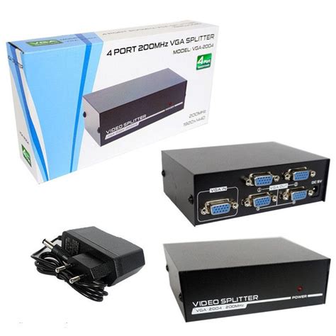 Разветвитель VGA Splitter 1x4 VGA-2004 делитель VGA сигнала на 4, 1 вх ...