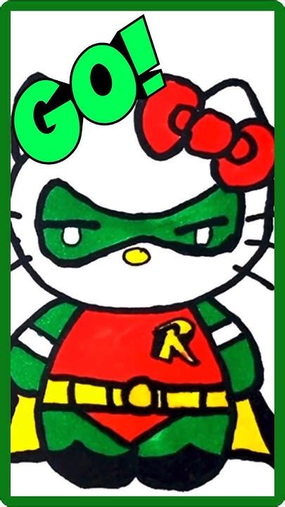 Hello Kitty As Robin Teen Titans Go Drawing Robin Edit Fyp Music Art Youtube
