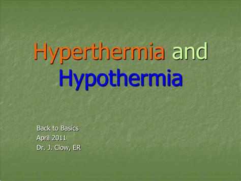 Ppt Hyperthermia And Hypothermia Powerpoint Presentation Free Download Id 3968598