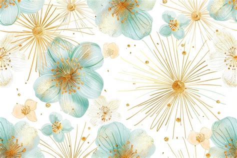 Mint And Gold Floral Pattern With Graphic By Sun Sublimation · Creative
