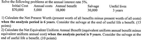 Solved Solve The Following Problems At The Annual Interest