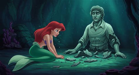 Ariel Crying Over The Statue Of Eric By Tron30 On Deviantart