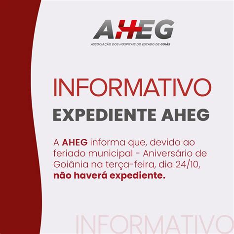Expediente Aheg Notícias Aheg Associação Dos Hospitais Do Estado De Goiás