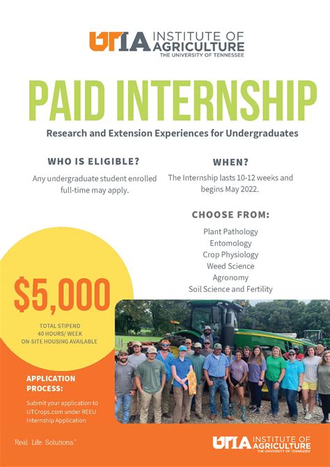 2022 Reeu Internship Flyer Ut Crops News