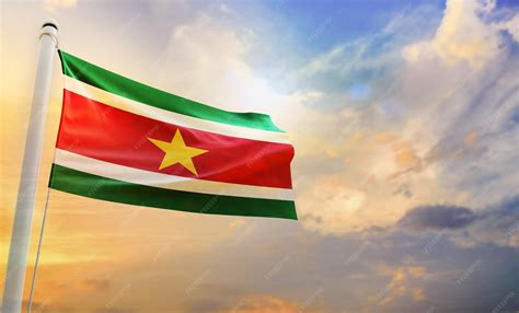 Premium Photo A National Flag Of Suriname Isolated 3d Waving Flag