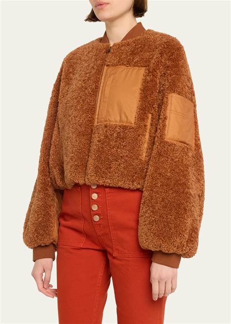 Ulla Johnson Arlyn Short Zip Front Sherpa Jacket Bergdorf Goodman