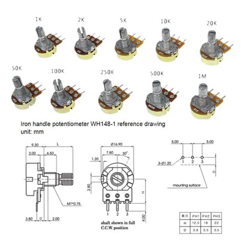 B1k Potentiometer Datasheet Specifications Usage And Features
