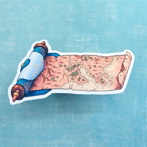 Fantasy Map Dnd Scroll Dungeons And Dragons Sticker Etsy