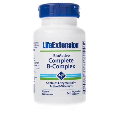 Bioactive Complete B Complex Life Extension Suplement Diety 60 Kaps
