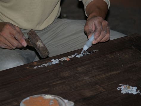 Mother Of Pearl Inlay Process China Furniture Online
