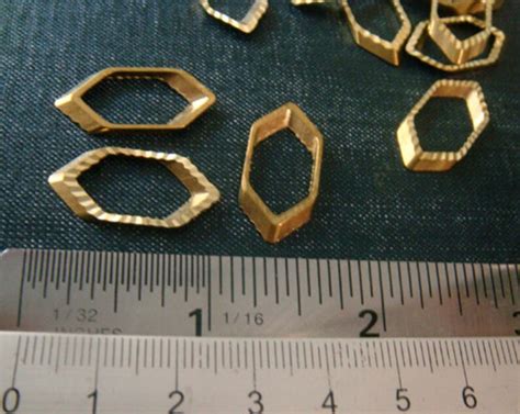 Elongated Hexagons 12mm Raw Brass 12 Pieces Brass Etsy