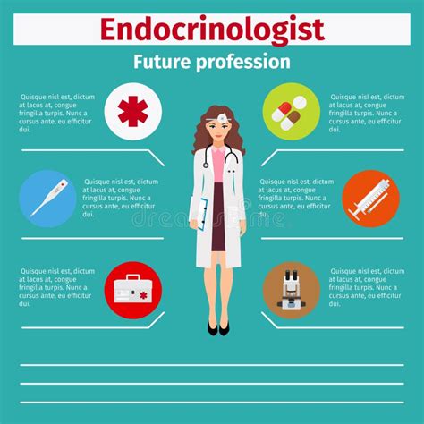 Endocrinólogo Futuro De La Profesión Infographic Ilustración Del Vector
