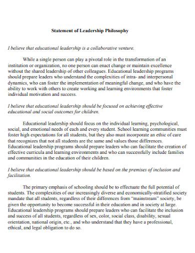 10 Leadership Statement Examples To Download