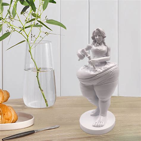 Woman Statue Weight Loss Resin Yoga Decor Slimming Lady Figure Fat Lady