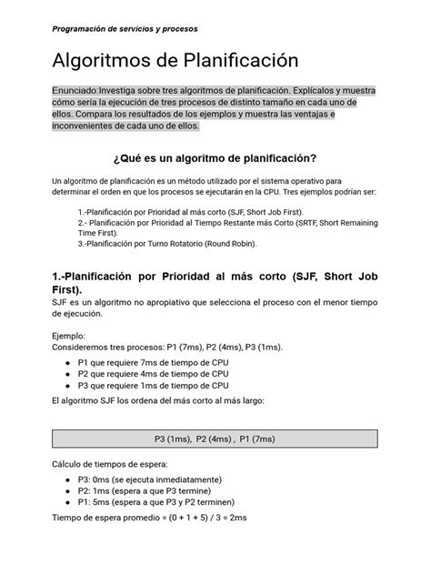 Algoritmos De Planificación Pdf