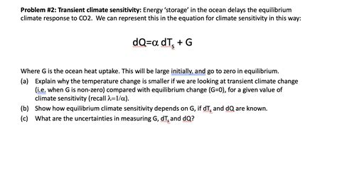 Solved Problem 2 Transient Climate Sensitivity Energy