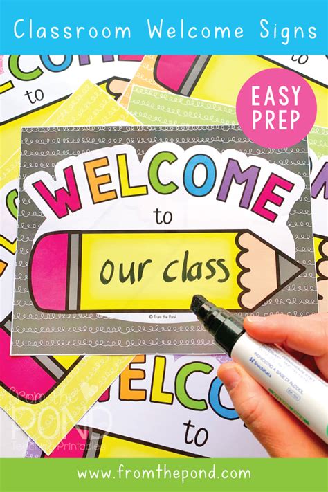 Classroom Welcome Signs From The Pond