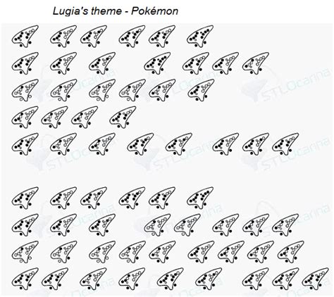 Pókemon Lugias Theme Lugias Song Ocarina Tabs Ocarina Music