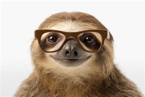 Premium Ai Image A Sloth Wearing Glasses And A Pair Of Glasses
