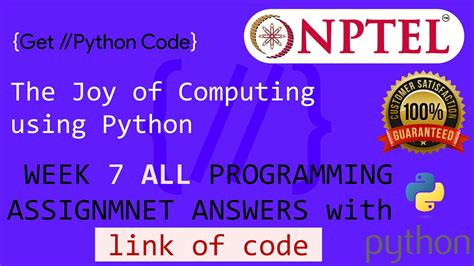 Nptel The Joy Of Computing Using Python Week 7 All Programming