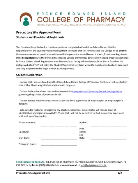 Fillable Online Preceptor Site Approval Form Fax Email Print Pdffiller