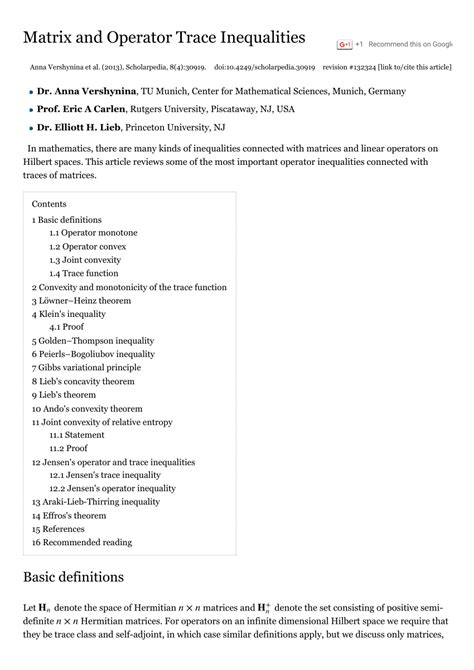 Pdf Matrix And Operator Trace Inequalities