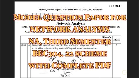 Network Analysis Bec304 Model Paper 22 Scheam 3rd Semester Ece
