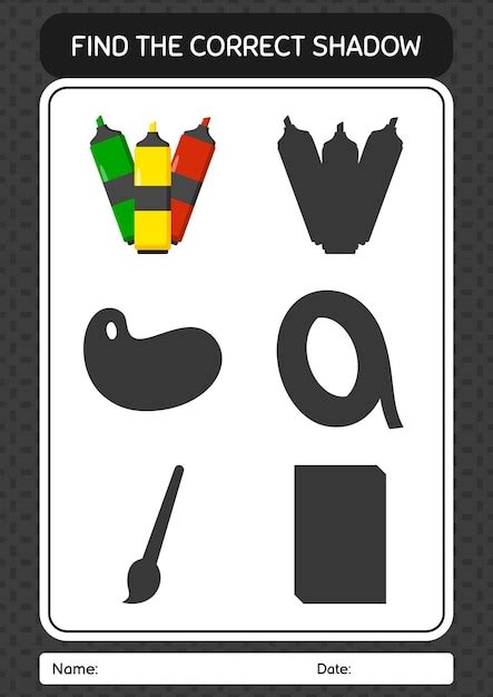 Premium Vector Find The Correct Shadows Game With Marker Pen