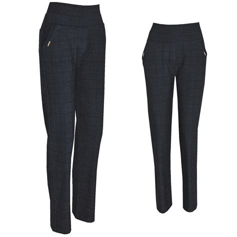 2xl3xl Spodnie Damskie Duże Cb45 Kratka Granat • Cena Opinie • Casual